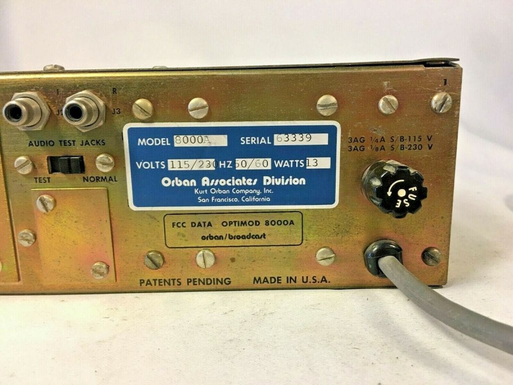 Optimod 8000A Vintage FM Audio Processor Orban Broadcast Radio – Vintage