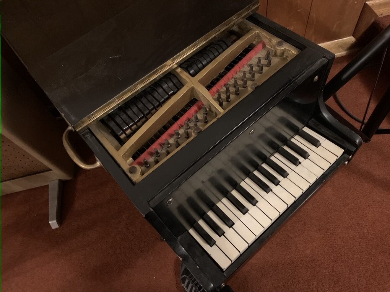 Salesman Sample Grand Piano Miniature Real Iron Harp Felt Hammers Ivory ...